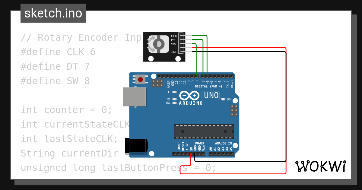 Rotary Encoders With Arduino Wokwi Esp32 Stm32 Arduino Simulator