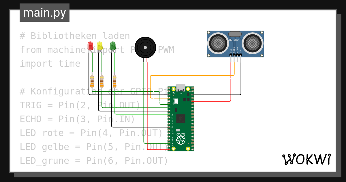 Abstandsmessung Mit Ultraschallsensor Und Led Wokwi Esp32 Stm32 Arduino Simulator 6810