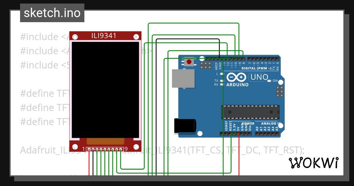 TFT LCD Semaforo Movimiento OK Copy - Wokwi ESP32, STM32, Arduino Simulator