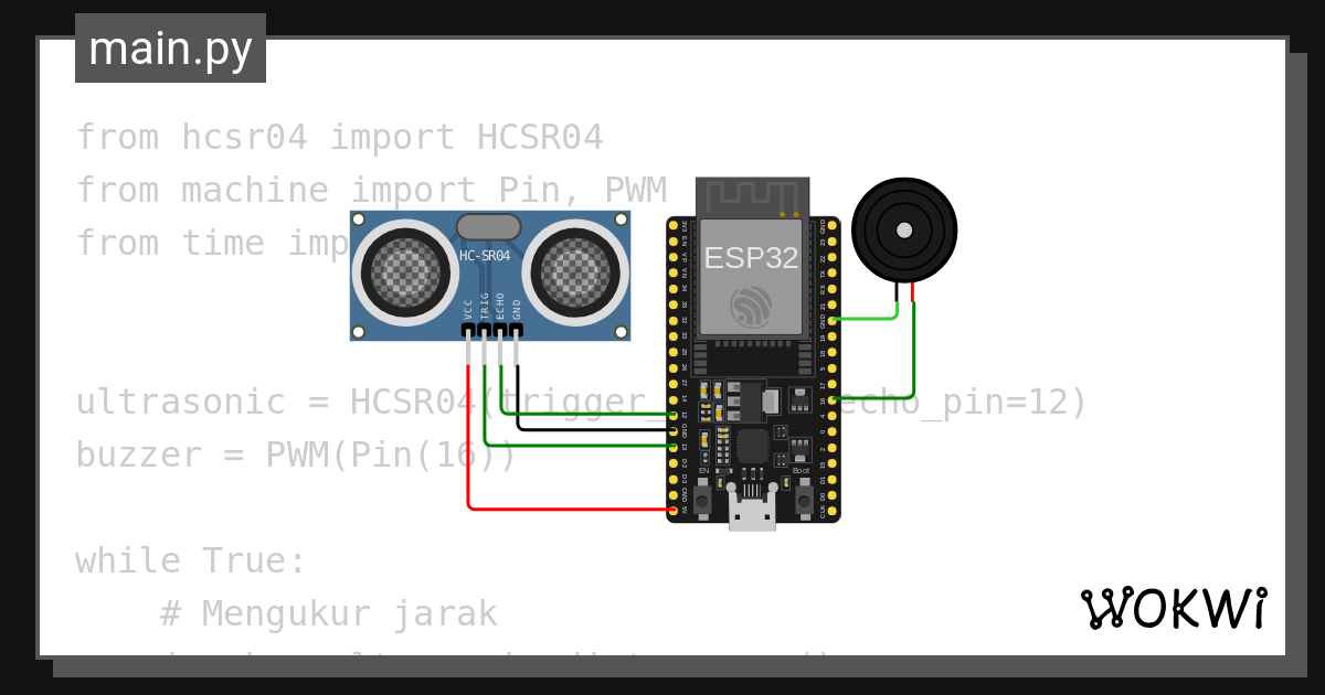 Suara Dan Jarak Wokwi Esp32 Stm32 Arduino Simulator