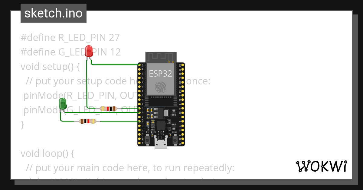 BlinkLed - Wokwi ESP32, STM32, Arduino Simulator