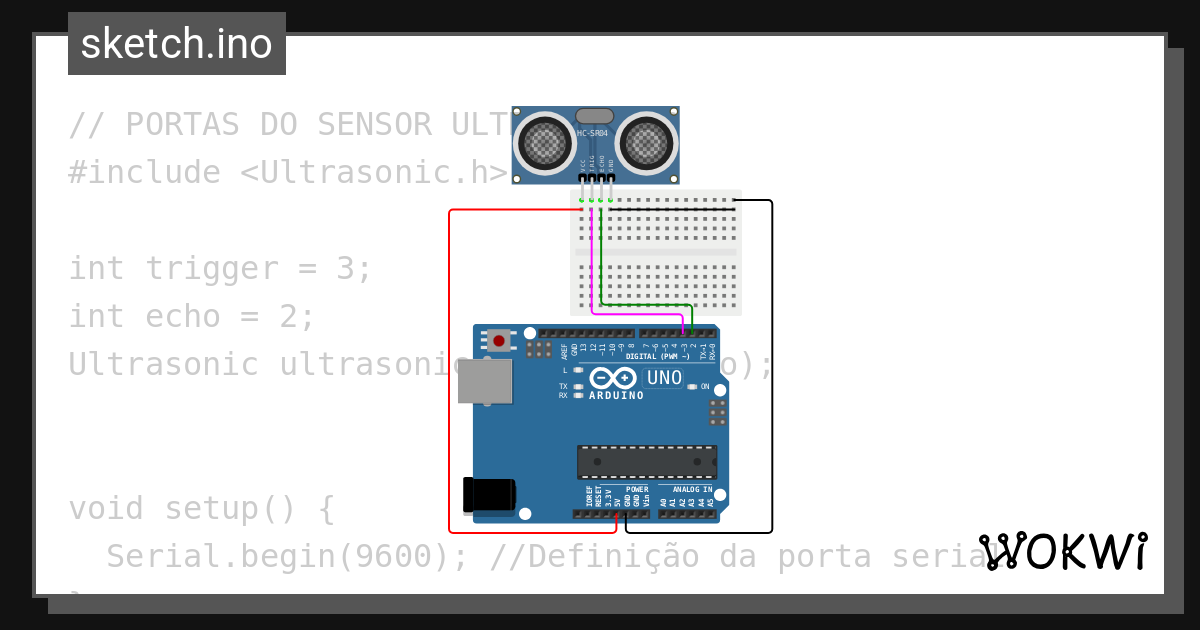 Sensor Ultrassonico Wokwi Esp32 Stm32 Arduino Simulator 