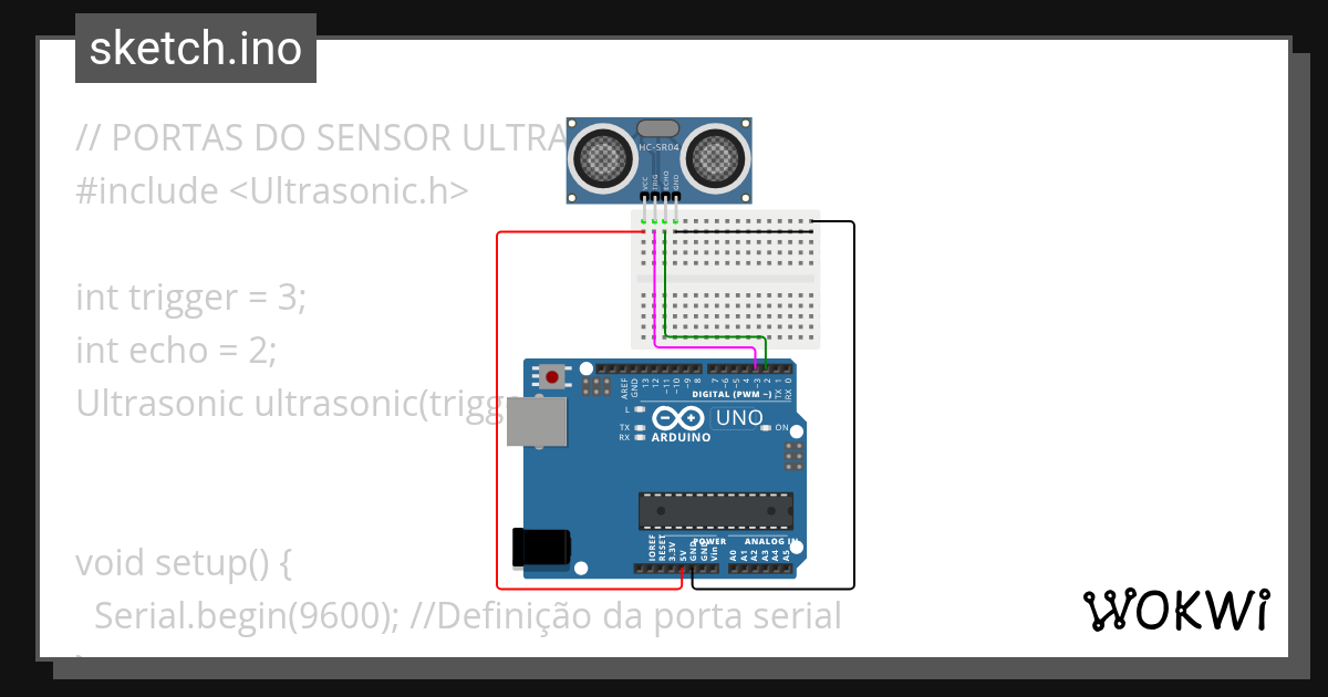 Sensor ultrassonico - Wokwi ESP32, STM32, Arduino Simulator Sensor ultrassonico - Wokwi ESP32, STM32, Arduino Simulator