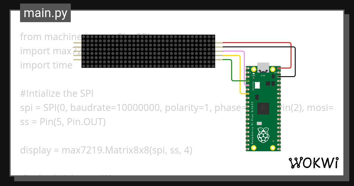Led Dot Matrix Display Wokwi Esp32 Stm32 Arduino Simulator 
