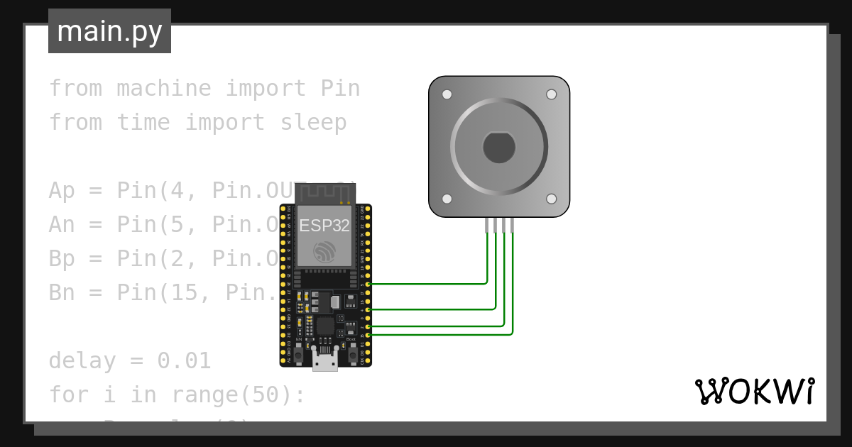 步进电机 Wokwi Esp32 Stm32 Arduino Simulator 