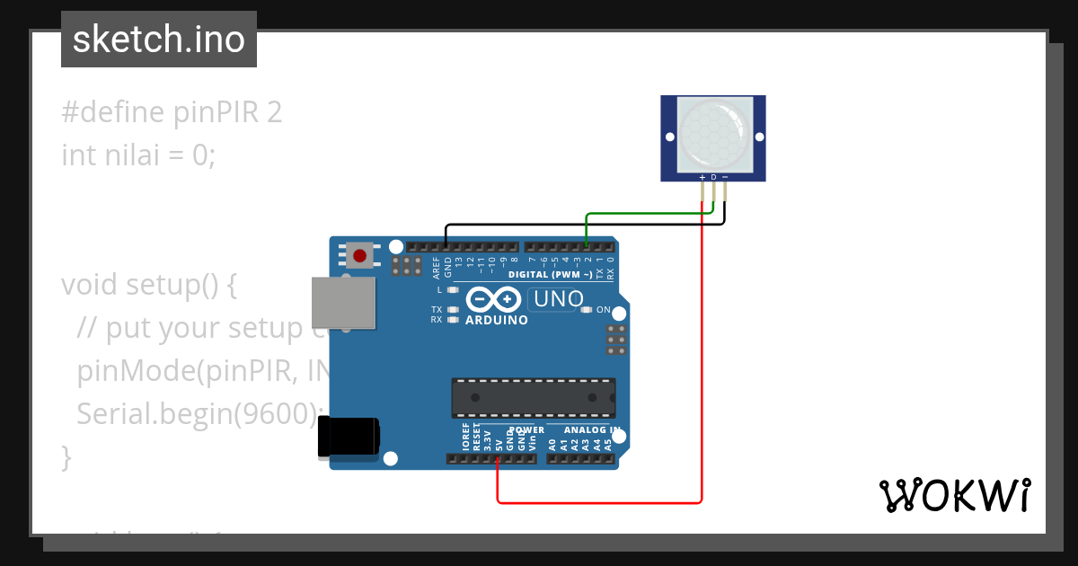 Sensor Gerak Wokwi Esp32 Stm32 Arduino Simulator 