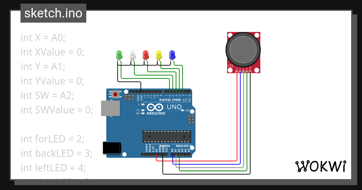 JoyStick Using Arduino - Wokwi ESP32, STM32, Arduino Simulator