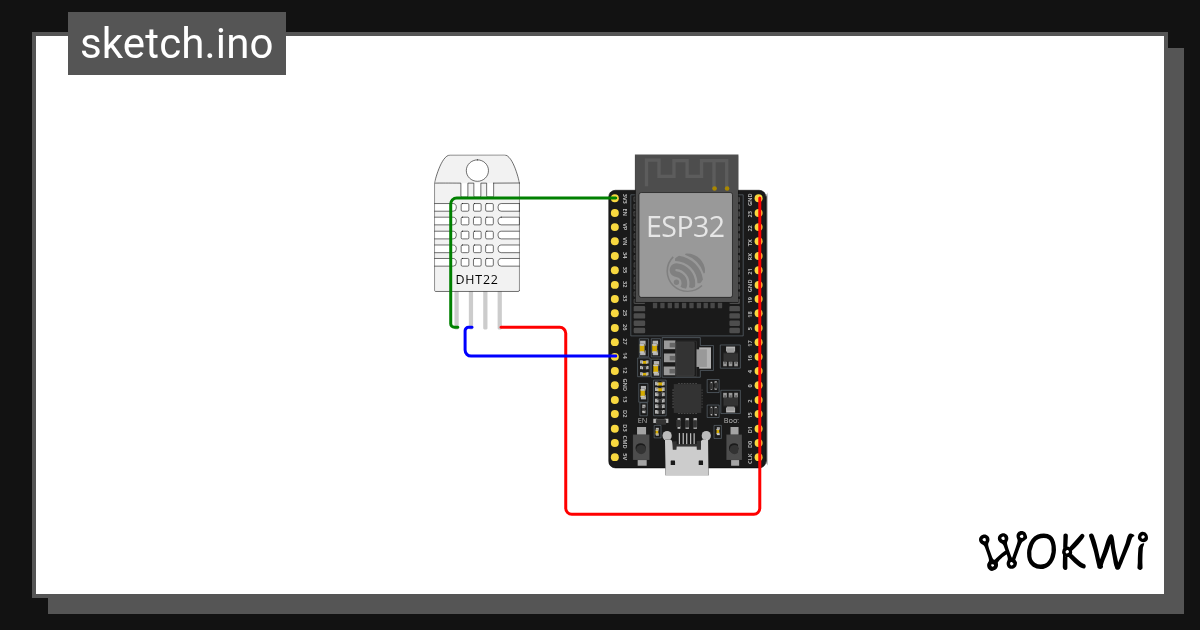 DHT22 - Wokwi ESP32, STM32, Arduino Simulator