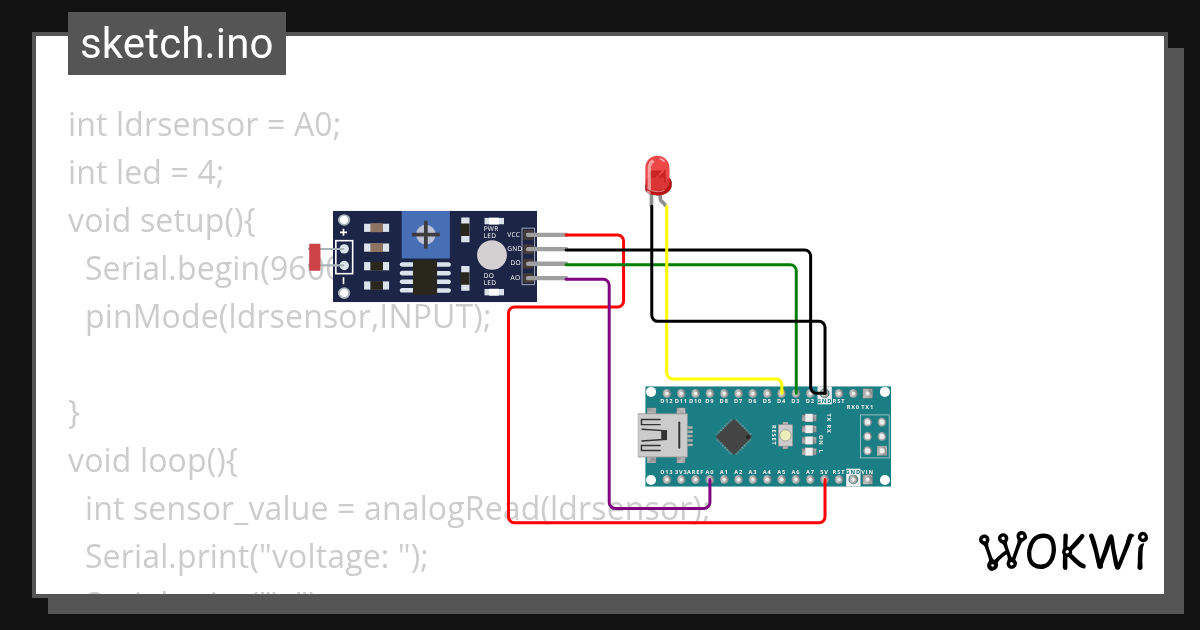 ldrsensor - Wokwi ESP32, STM32, Arduino Simulator