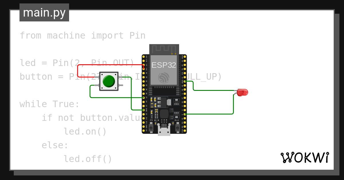 Mengontrol Led Dengan Tombol Wokwi Esp32 Stm32 Arduino Simulator