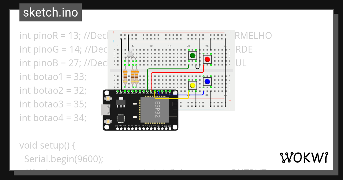 14ledrgbbutton Wokwi Esp32 Stm32 Arduino Simulator 8155