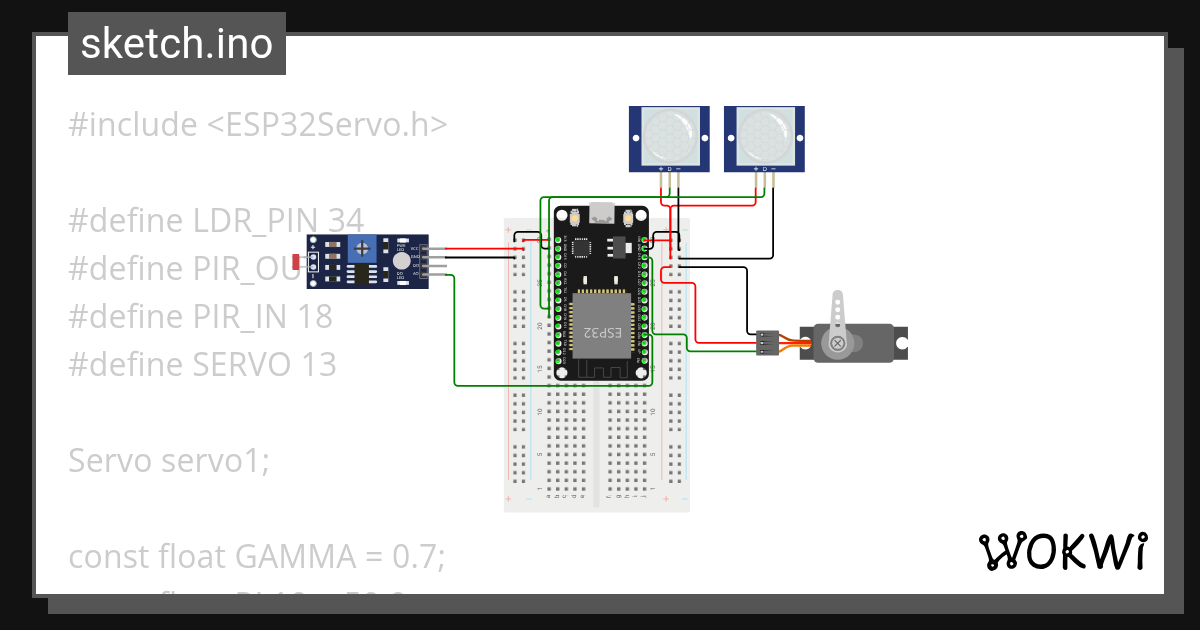 Sistem Buka Tutup Pintu - Wokwi ESP32, STM32, Arduino Simulator
