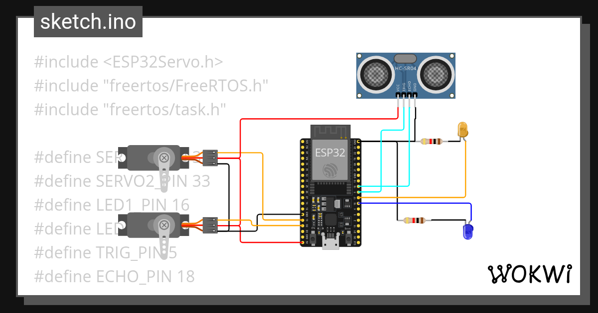 programacion en Hilos - Wokwi ESP32, STM32, Arduino Simulator