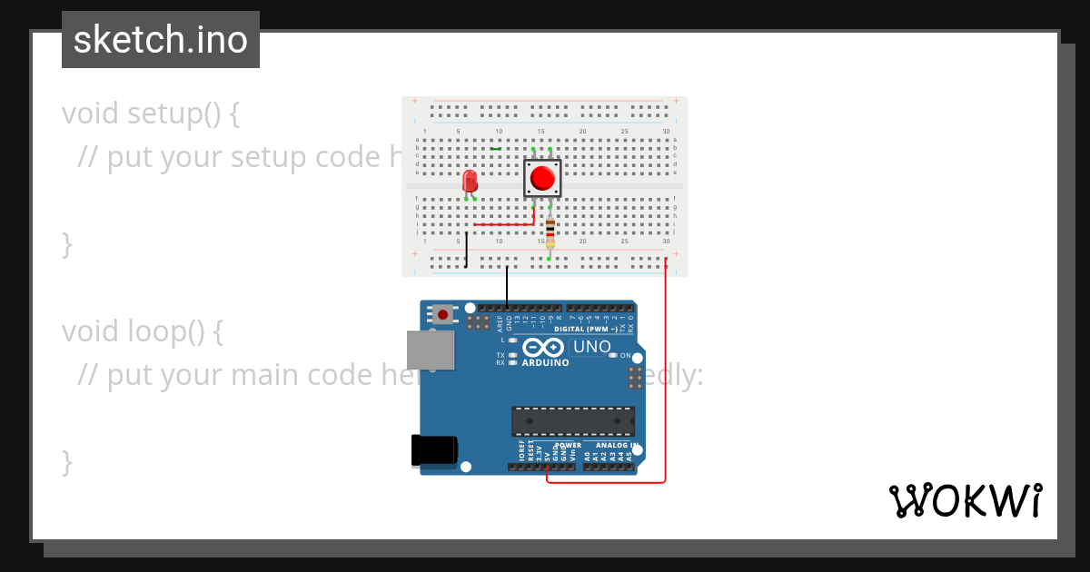 led + pulsador - Wokwi ESP32, STM32, Arduino Simulator