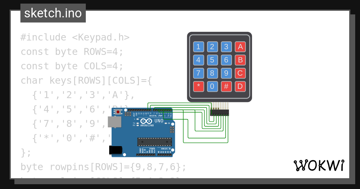 Keypad Wokwi Esp32 Stm32 Arduino Simulator 0056
