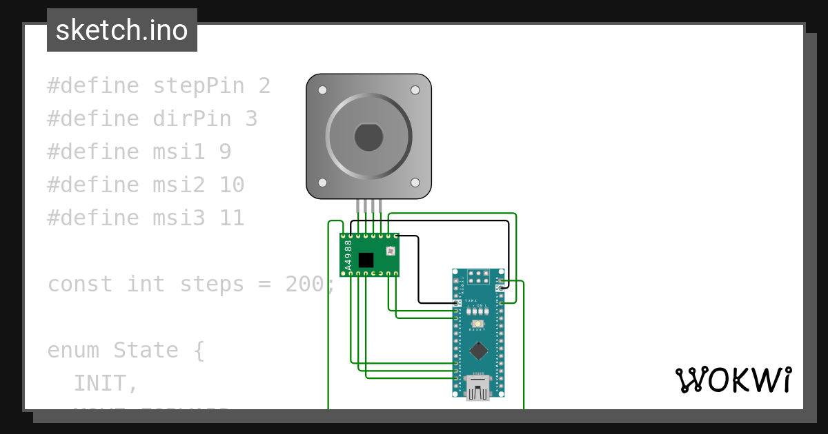 Stepper Motor Control Wokwi Esp32 Stm32 Arduino Simulator 8102