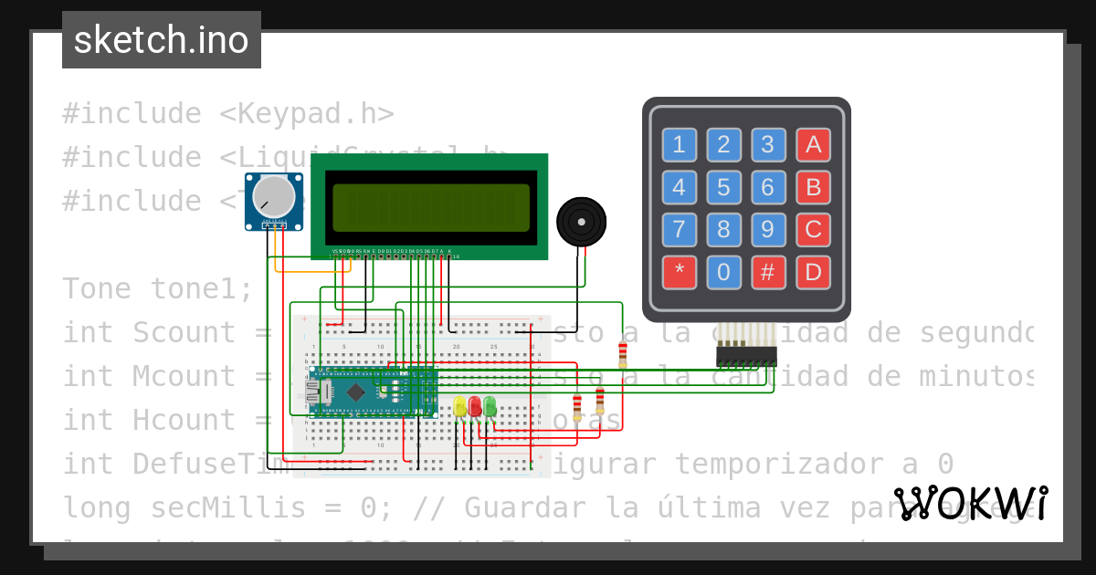 Proyecto Arduino Bomb Decoder Wokwi Esp32 Stm32 Arduino Simulator 8731