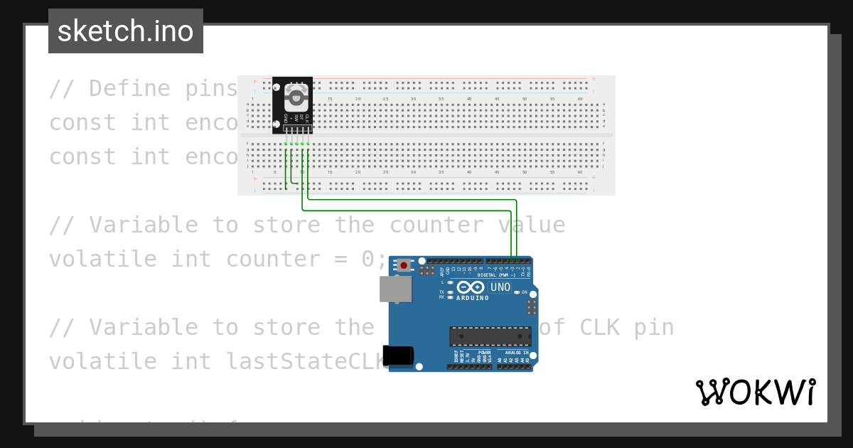Manual Rotary Encoder Wokwi Esp32 Stm32 Arduino Simulator