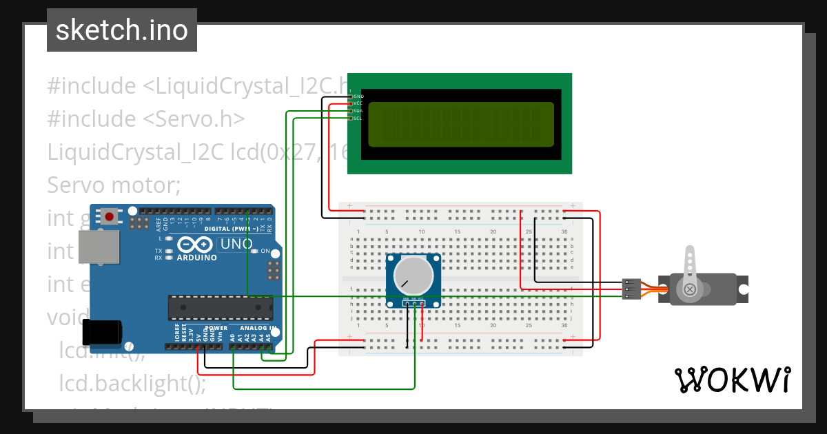 lcd i2c servo 2 - Wokwi ESP32, STM32, Arduino Simulator