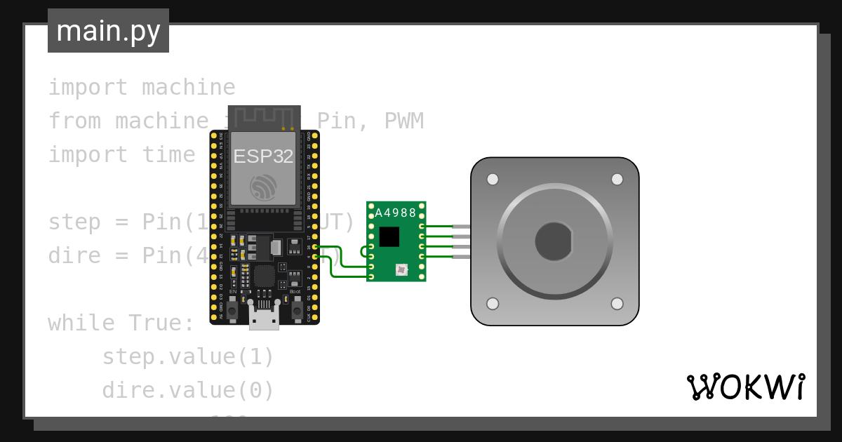 Motor A Pasos Wokwi Esp32 Stm32 Arduino Simulator