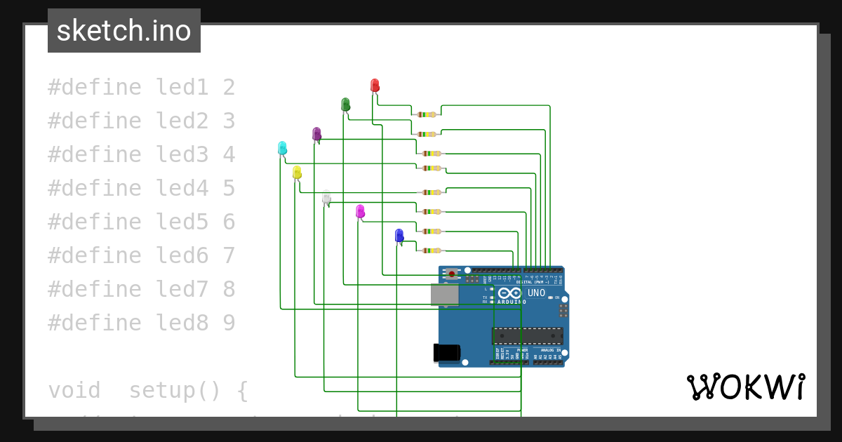 Ardiuno 8 Led Gg Copy Wokwi Esp32 Stm32 Arduino Simulator 3602