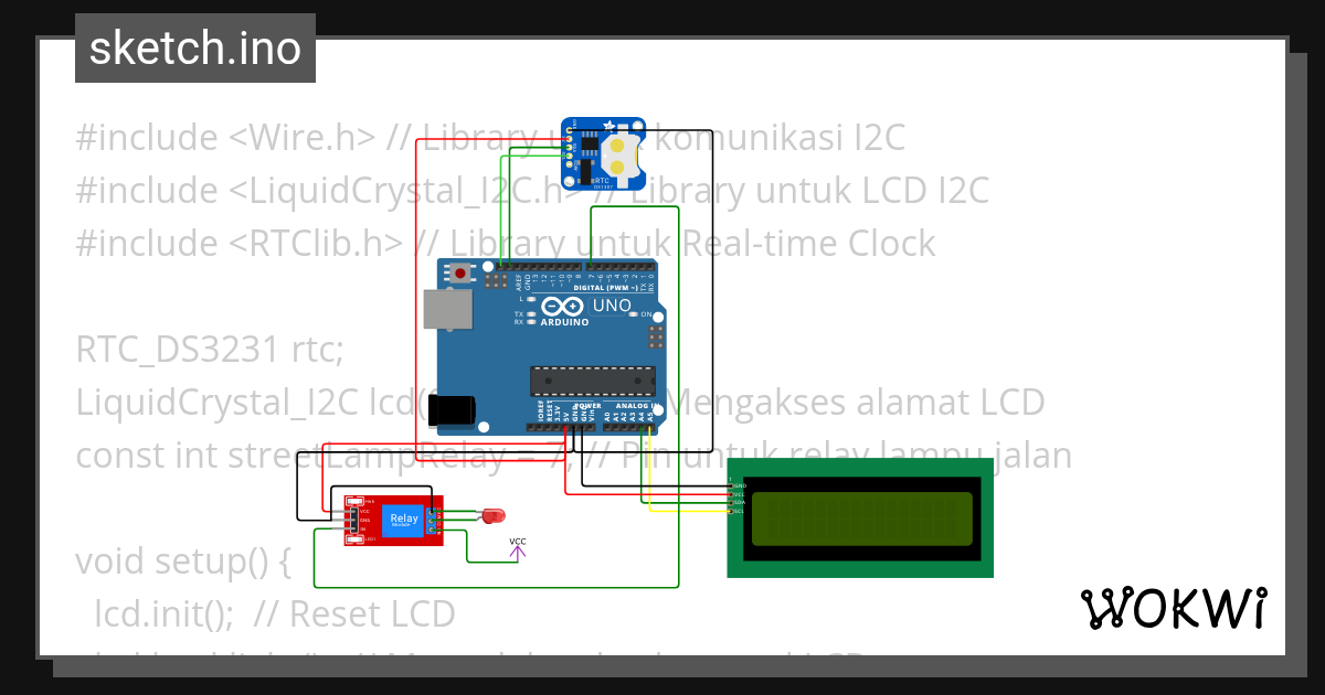 SISTEM MONITORING LAMPU JALAN BERBASIS WAKTU (MOHD FARID) - Wokwi ESP32, STM32, Arduino Simulator