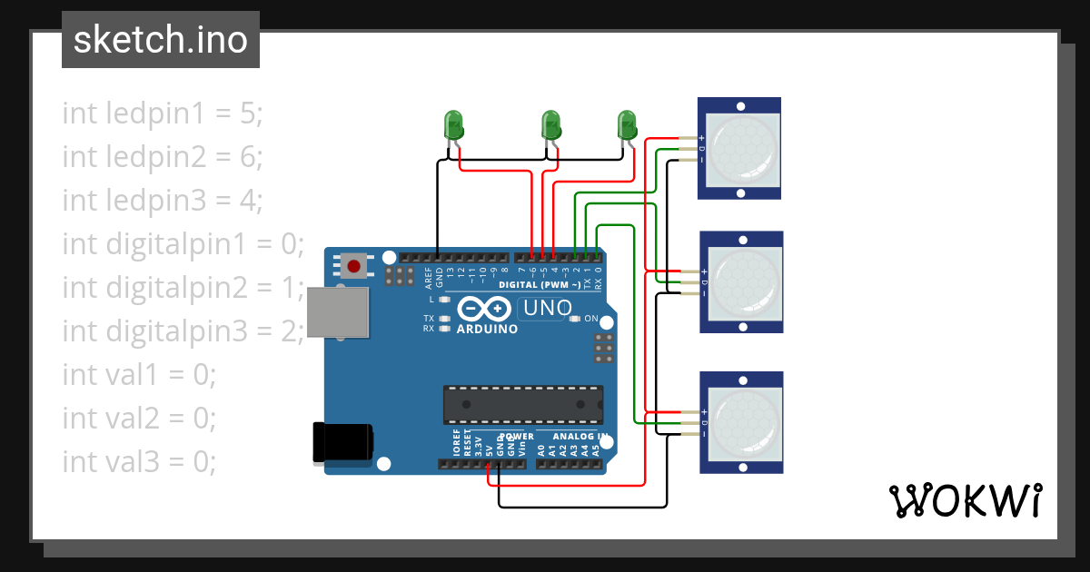 Sensorled Wokwi Esp32 Stm32 Arduino Simulator