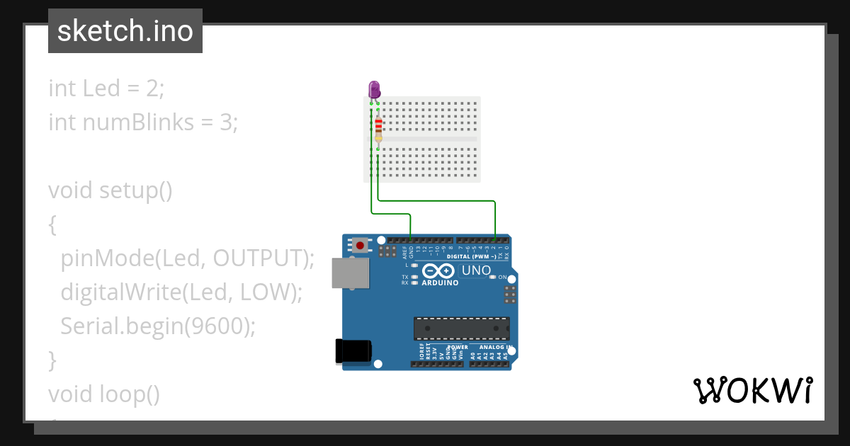 ไฟกระพริบ กับข้อความ กำหนดรอบ Wokwi Esp32 Stm32 Arduino Simulator 5812