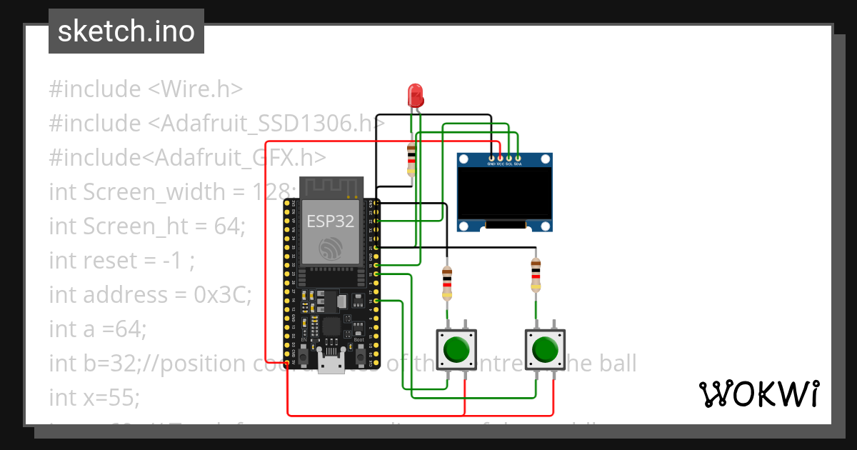 ping pong - Wokwi ESP32, STM32, Arduino Simulator