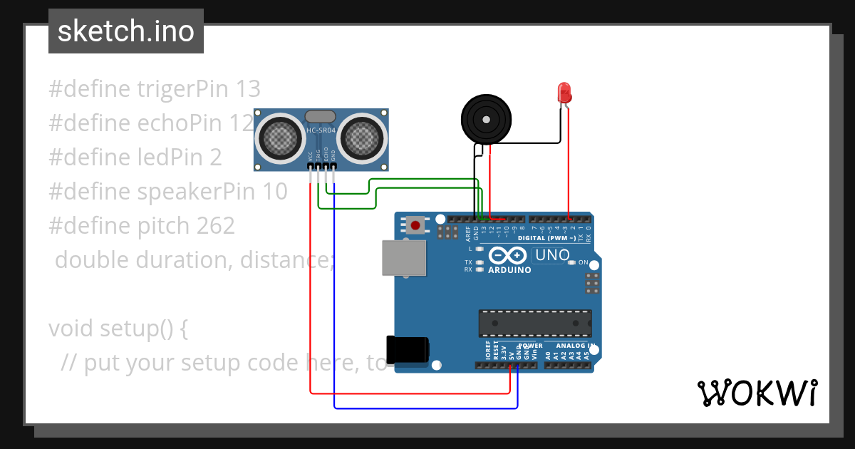 buzzer& proximity sensor -theft alam - Wokwi ESP32, STM32, Arduino Simulator