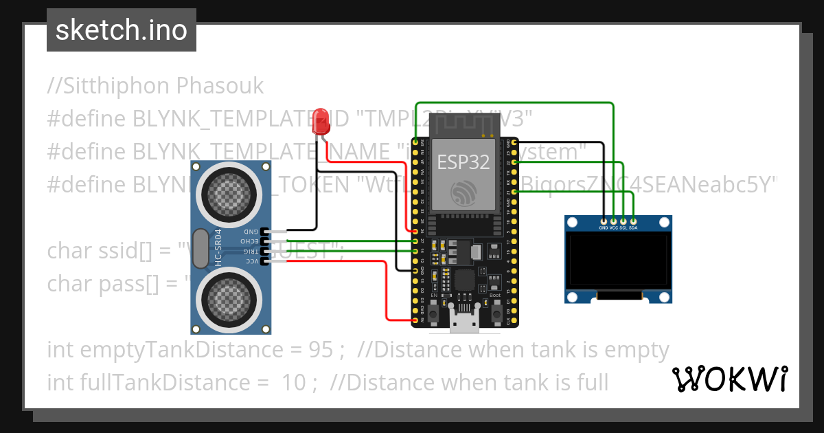 Water Level (Blynk) - Wokwi ESP32, STM32, Arduino Simulator