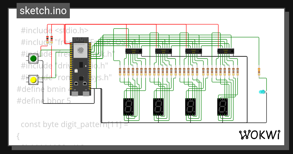 reloj - Wokwi ESP32, STM32, Arduino Simulator