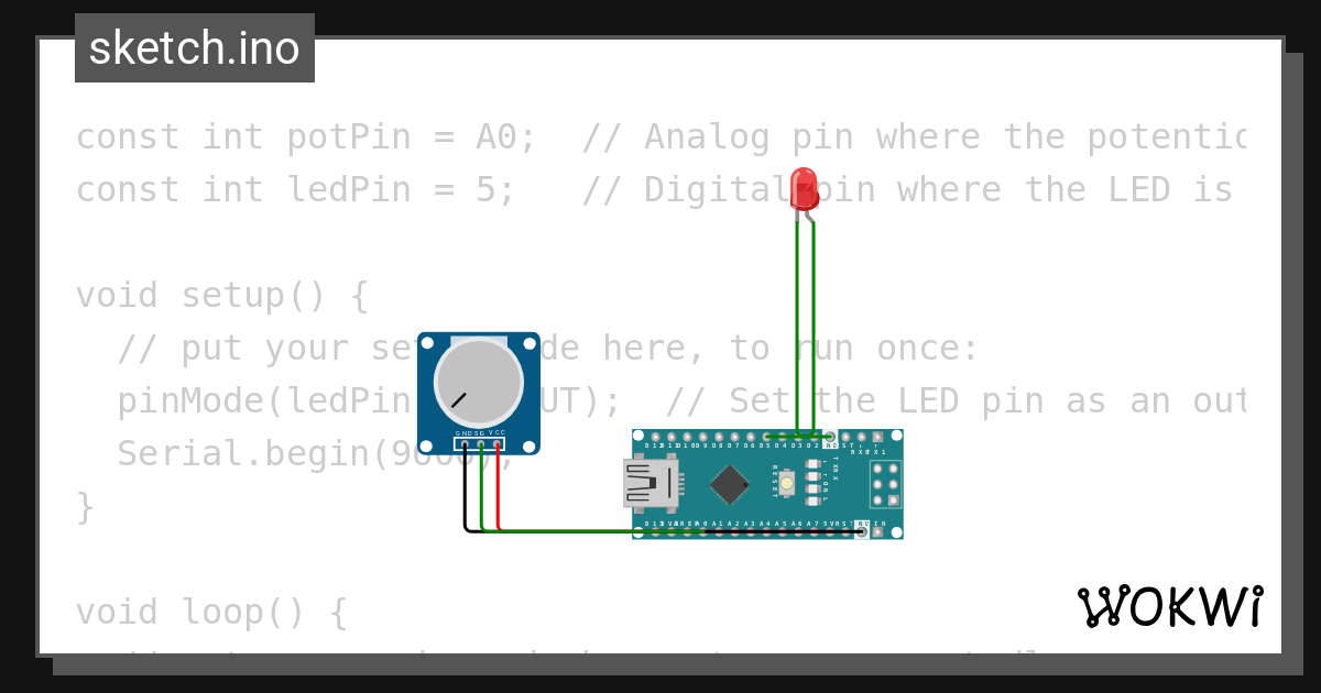 Simple Potentiometer Wokwi Esp32 Stm32 Arduino Simulator 7291