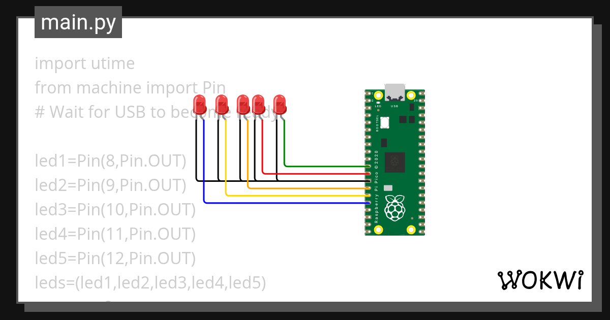 led.py - Wokwi ESP32, STM32, Arduino Simulator