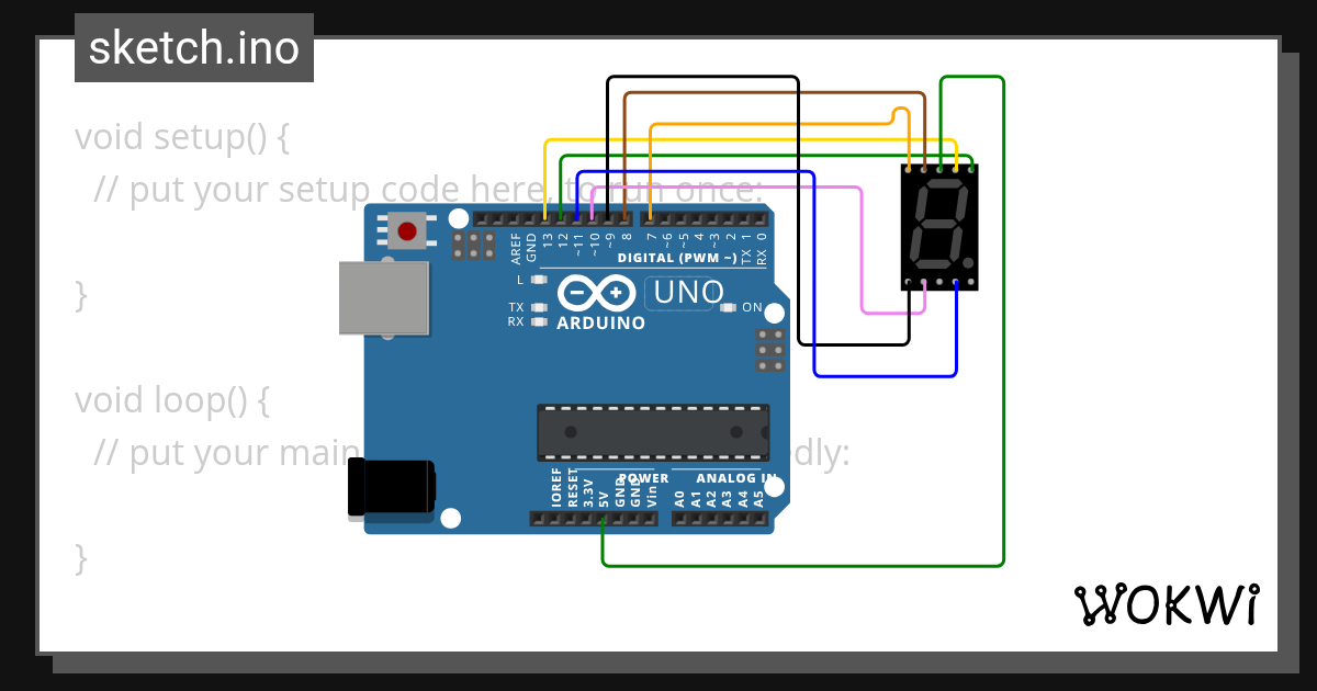 Seven Segment Display Registration Number Wokwi Esp32 Stm32 Arduino 8468