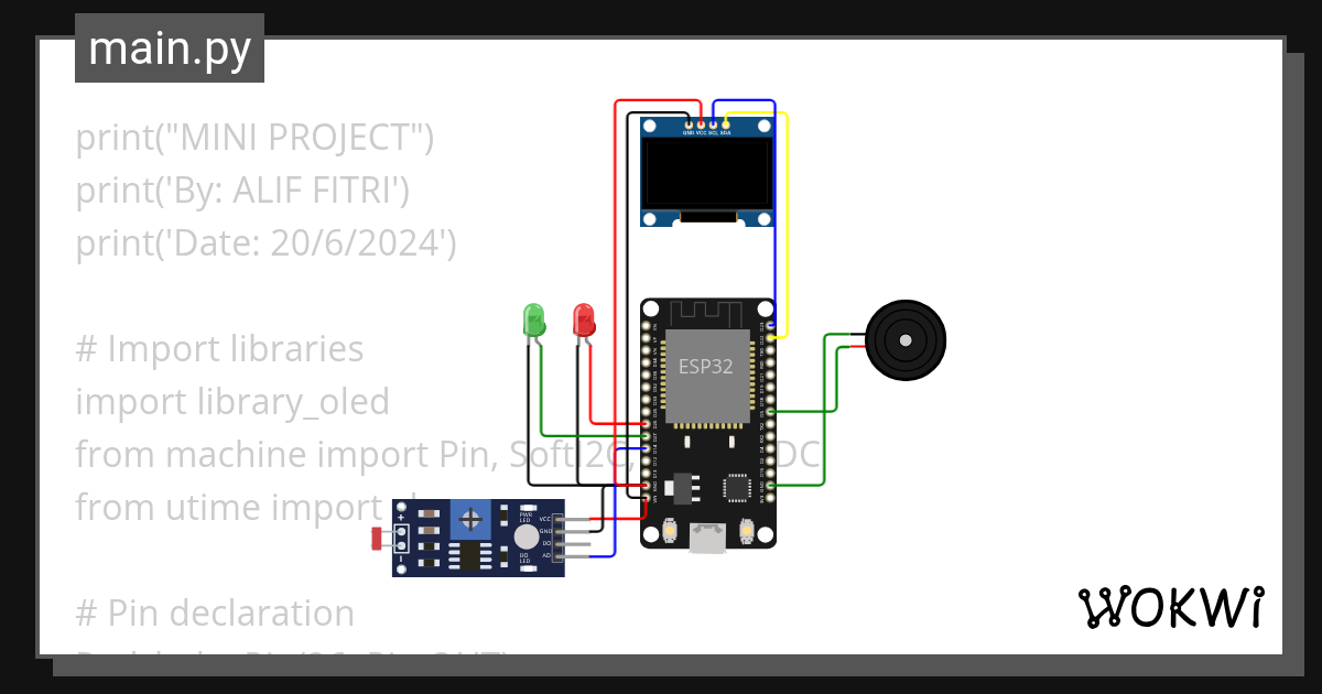 mini project - Wokwi ESP32, STM32, Arduino Simulator
