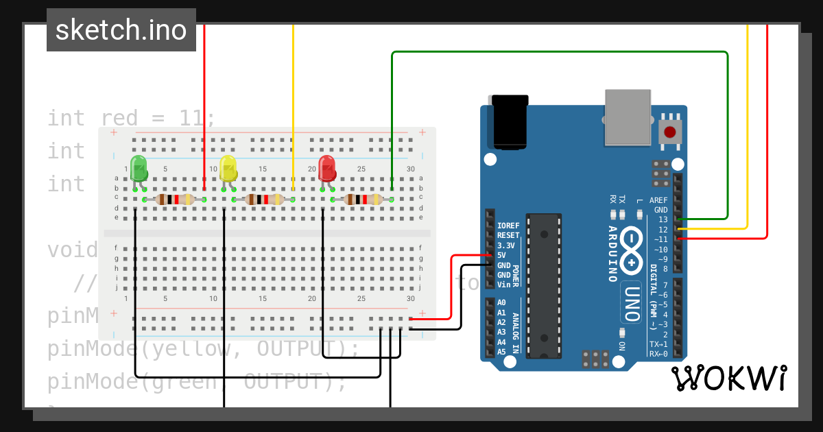 Trafic Light Wokwi Esp32 Stm32 Arduino Simulator 1322