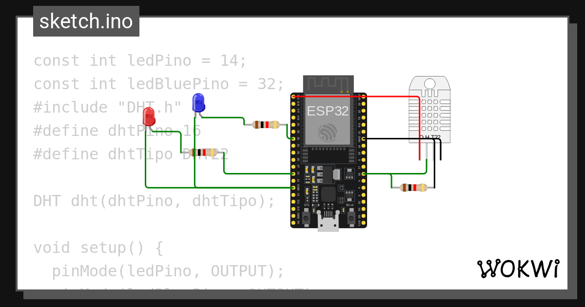 Leitortemperaturaumidade Wokwi Esp32 Stm32 Arduino Simulator