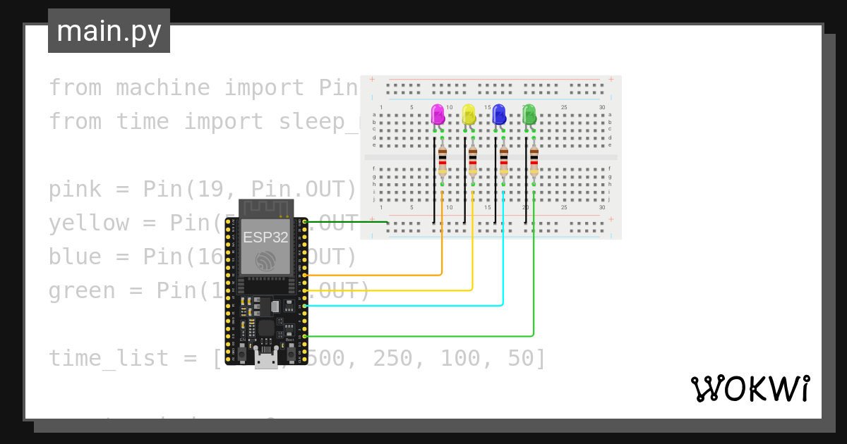 Led4 Wokwi Esp32 Stm32 Arduino Simulator