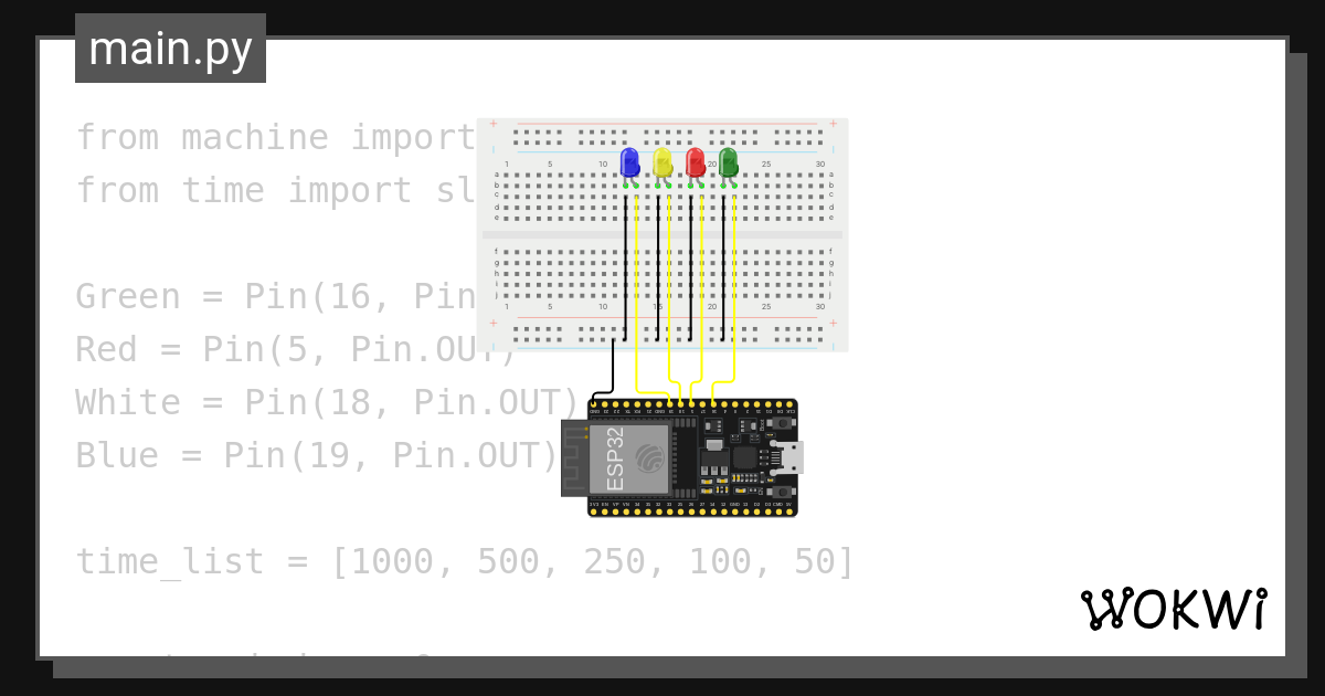 Led4ดวง Wokwi Esp32 Stm32 Arduino Simulator