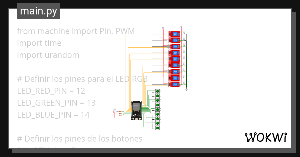 iluminacion python - Wokwi ESP32, STM32, Arduino Simulator