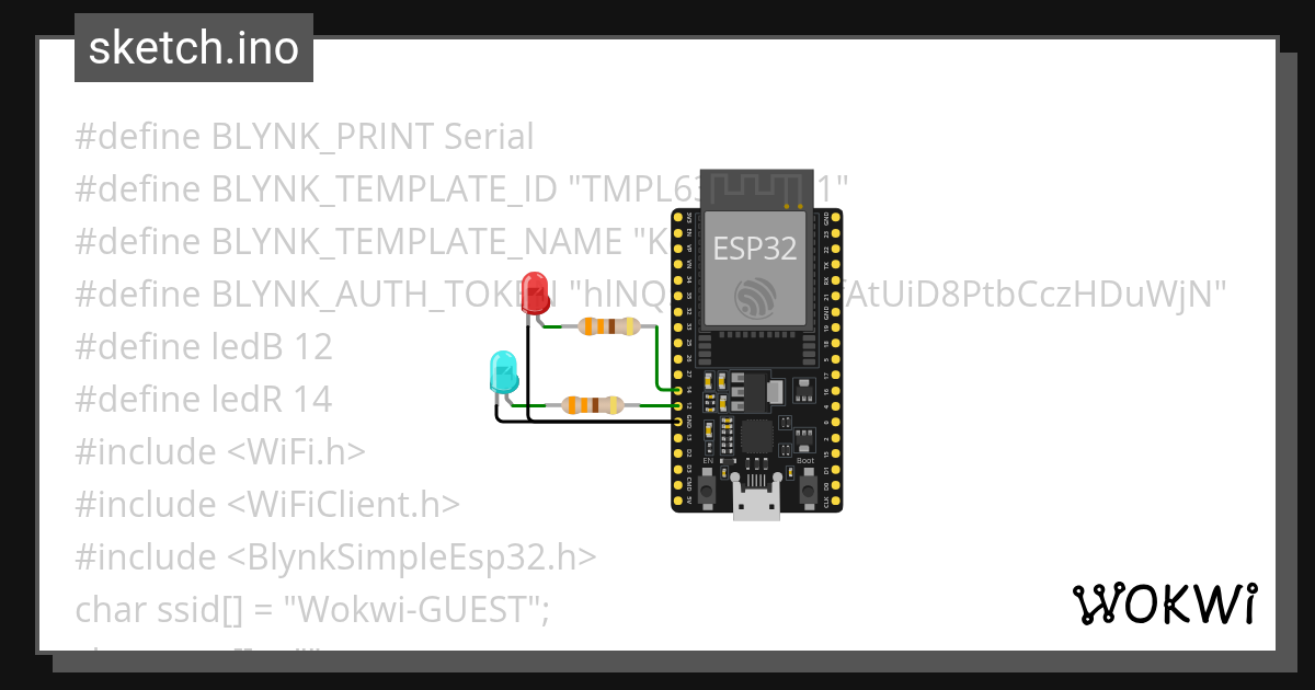 Blynk led - Wokwi ESP32, STM32, Arduino Simulator