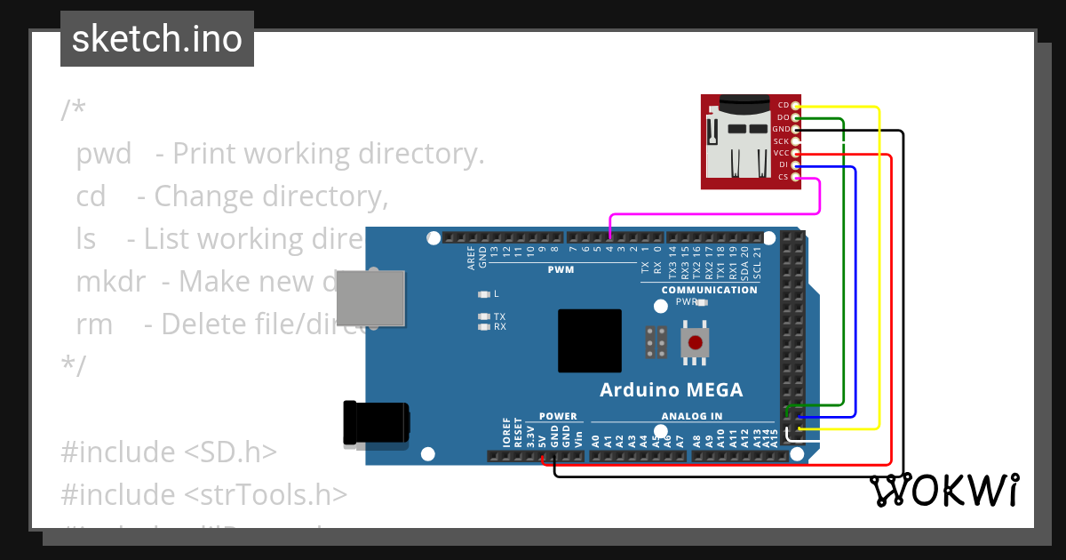 SD file tools. - Wokwi ESP32, STM32, Arduino Simulator