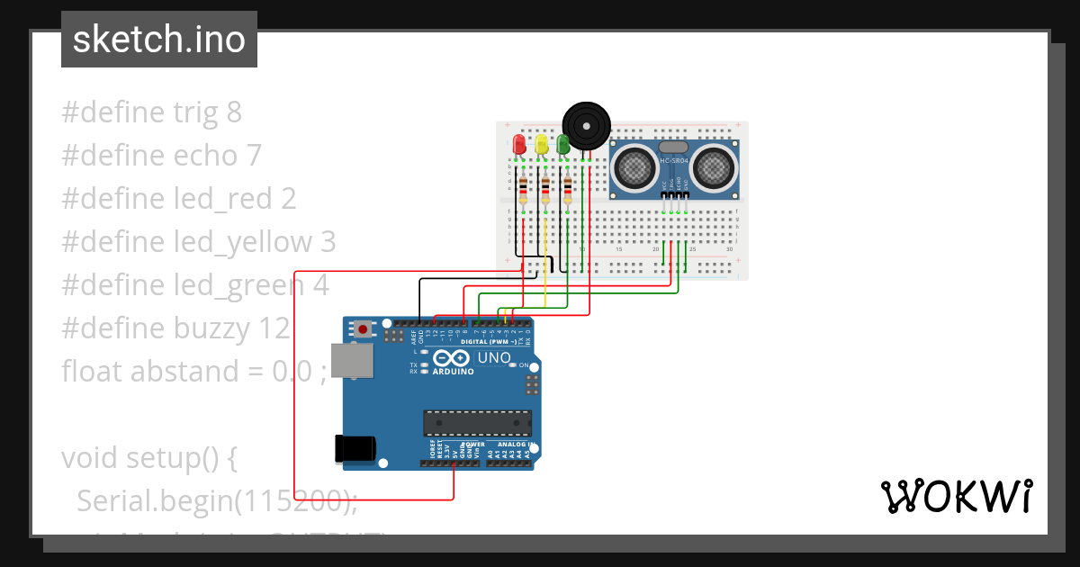 Ultrasonic Distance Sensor - 5V (HC-SR04) Aufgabe(me) - Wokwi ESP32, STM32, Arduino Simulator