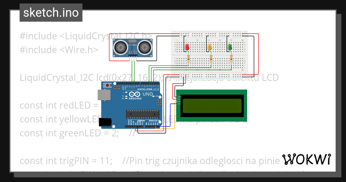 Odleglosc - Wokwi ESP32, STM32, Arduino Simulator