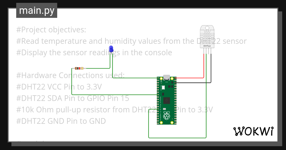 DHT22 - Wokwi ESP32, STM32, Arduino Simulator