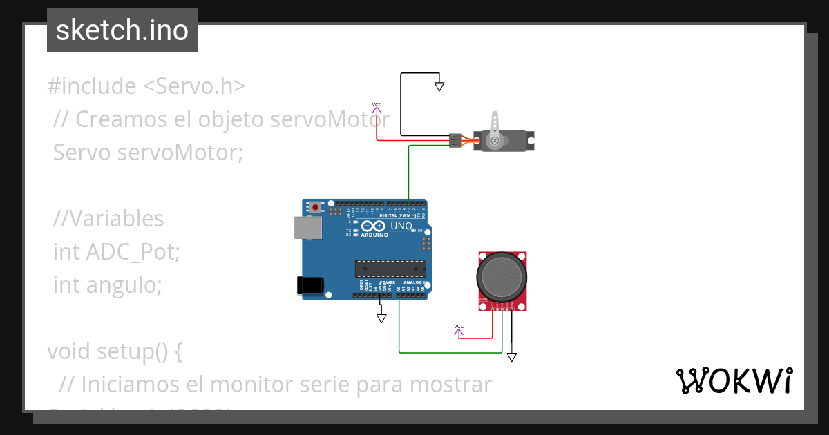 Joystick y Servo - Wokwi ESP32, STM32, Arduino Simulator