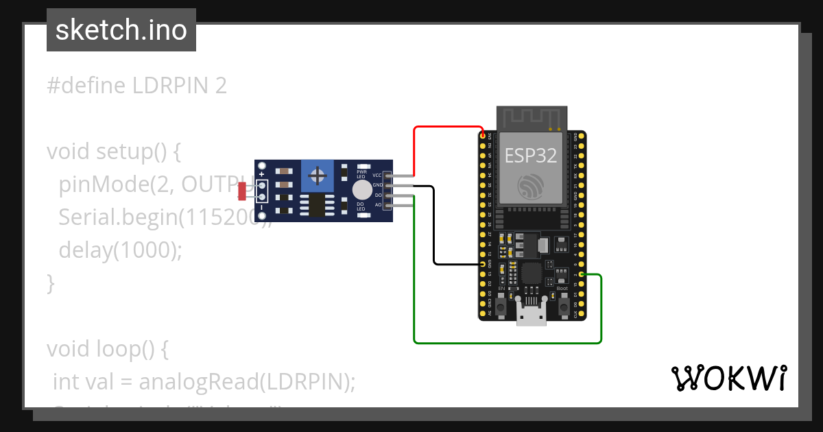 Sensorluz Wokwi Esp32 Stm32 Arduino Simulator