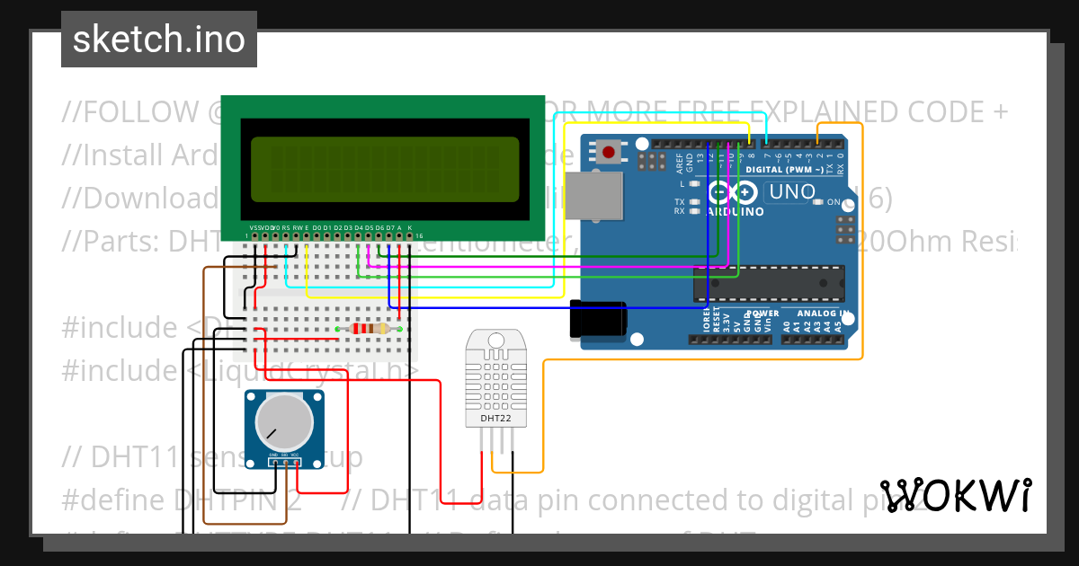 Arduino Homemade Temp Display - Wokwi ESP32, STM32, Arduino Simulator