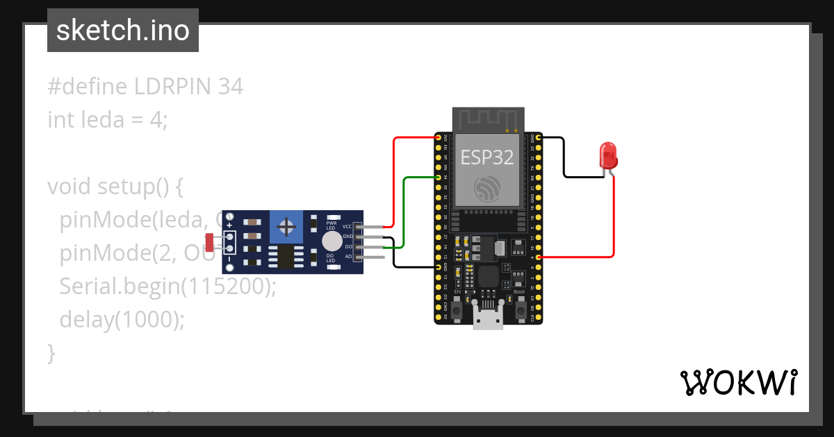 Photosensor - Wokwi ESP32, STM32, Arduino Simulator
